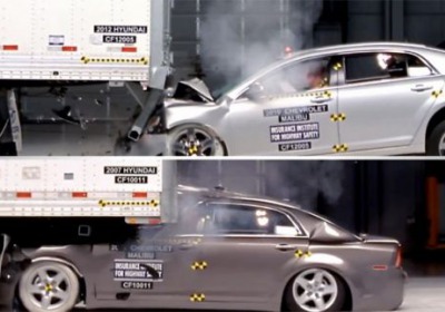 Watching IIHS test semi trailers for safety is frightening